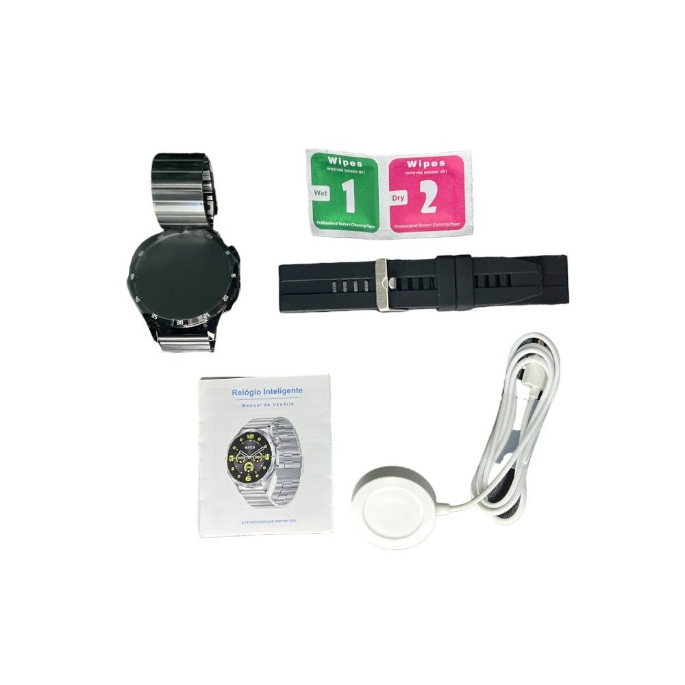 Smartwatch GT4 MAX 46mm NFC GPS Prata